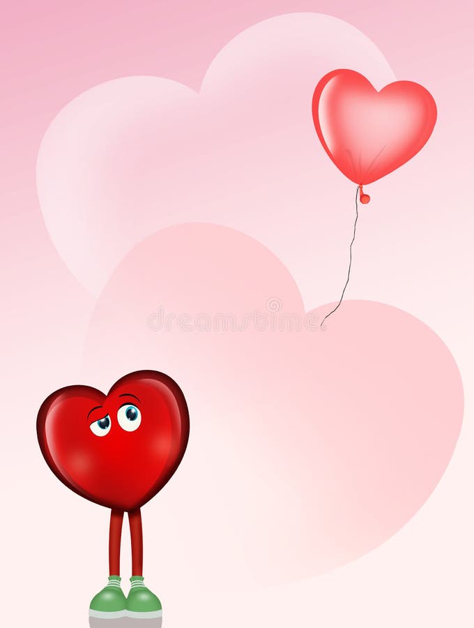 Funny little heart stock illustration. Illustration of couple - 207196966