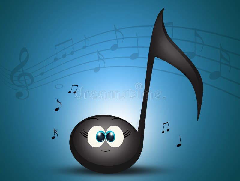 Funny musical note cartoon stock illustration. Illustration of note ...