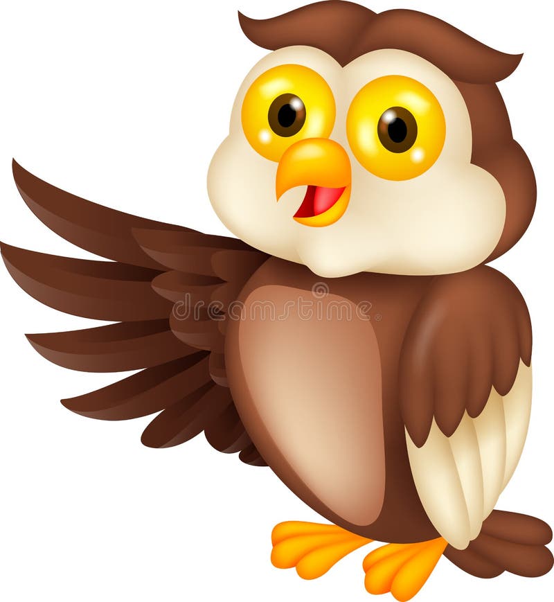 Funny Owl Cartoon Waving Royalty Free Stock Images - Image: 29821979
