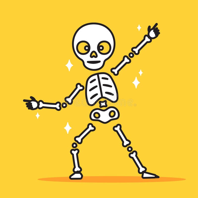 An Illustration of a Funny Skeleton. a Dancing Skeleton Stock Vector ...