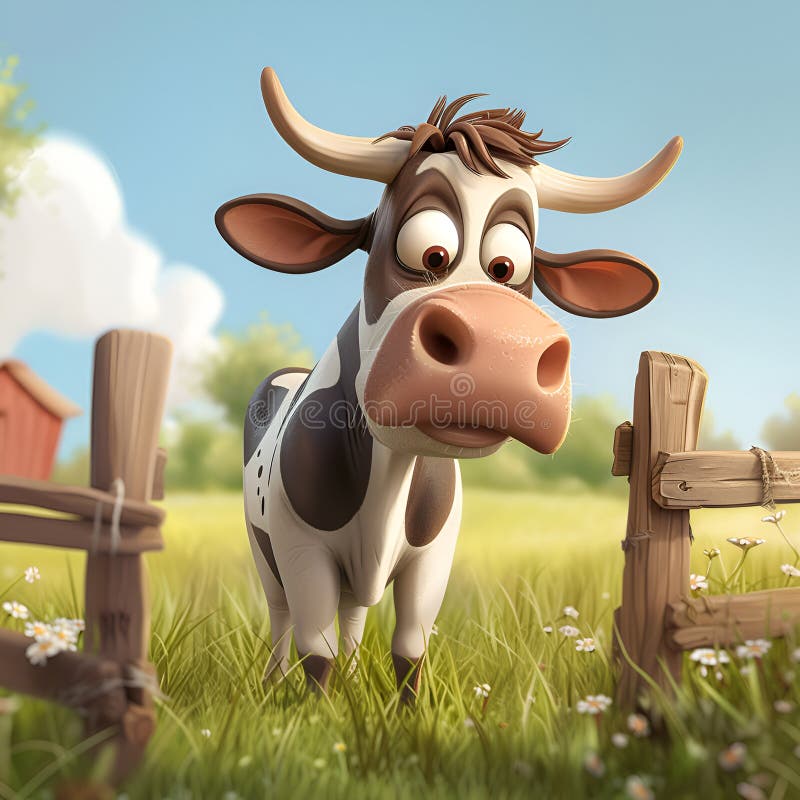 Illustration of Funny Smiling Cow. Stock Illustration - Illustration of ...