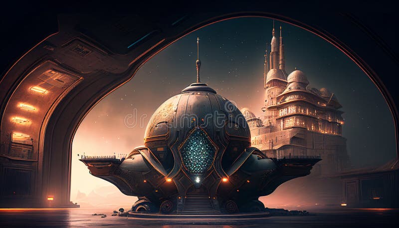 Future and Hi Tech Mosque Created with Generative AI Technology Stock ...