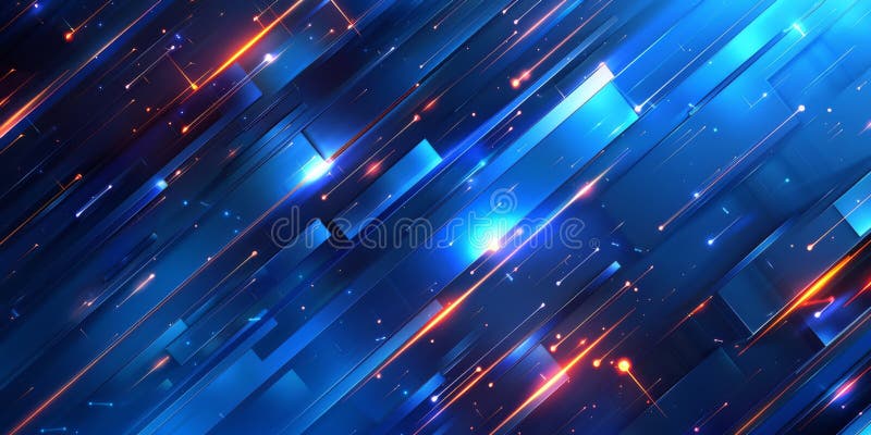 Illustration of a Futuristic Blue Tech Background with Digital Lines ...