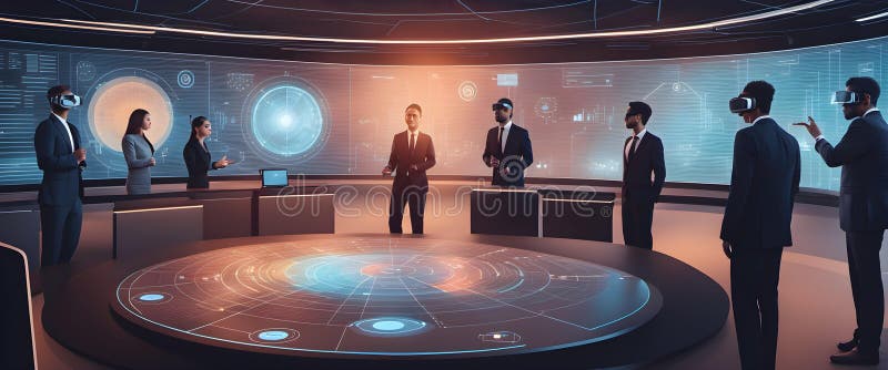 An Illustration of a Futuristic Boardroom Setting, Where Various AI ...