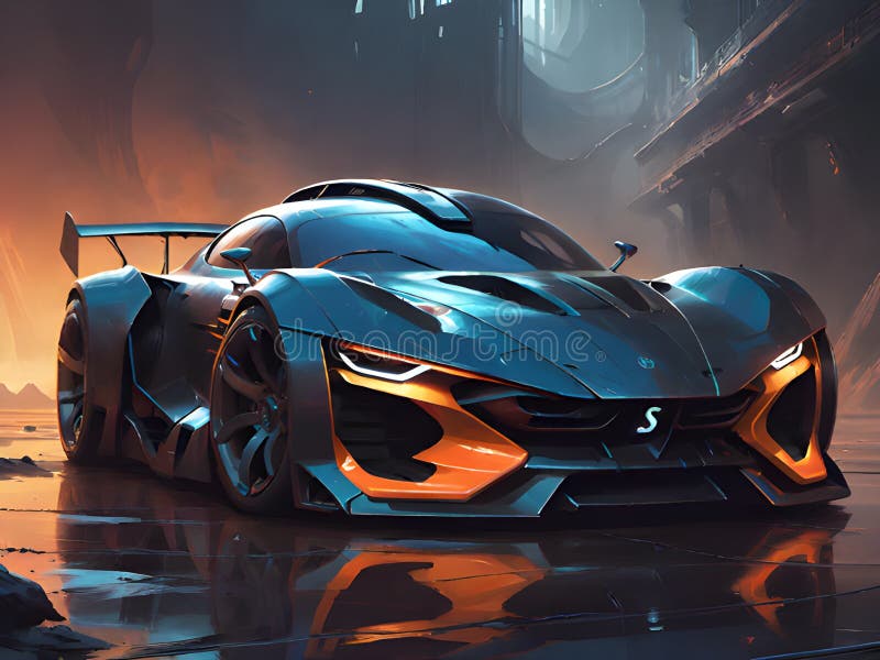 Illustration of a Futuristic Concept of an Abstract Futuristic Design ...