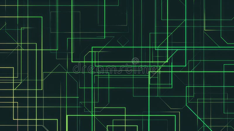Illustration of a Futuristic Digital Matrix Featuring Glowing Green ...
