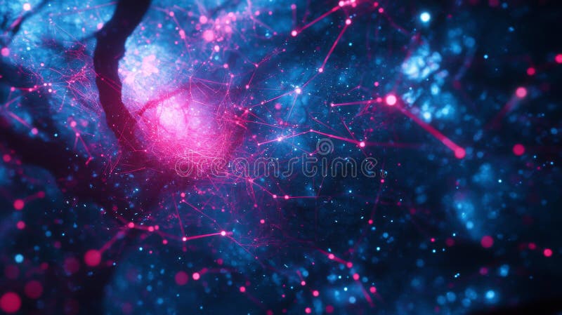 An Illustration of a Futuristic Digital Network Concept and Internet ...