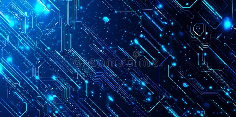 Illustration of Futuristic Digital Technology Background. Horizontal ...