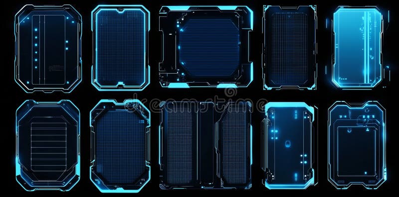 An Illustration of a Futuristic Frame Plane User Interface with Digital ...