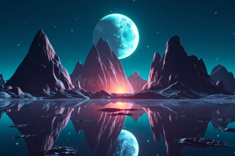 Futuristic Neon Crest Background, Abstract, Planetarium Stock ...