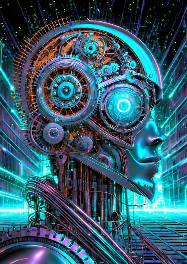 An Illustration of a Futuristic Robotic Android with AI Capability ...