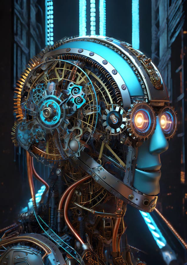 An Illustration of a Futuristic Robotic Android with AI Capability ...