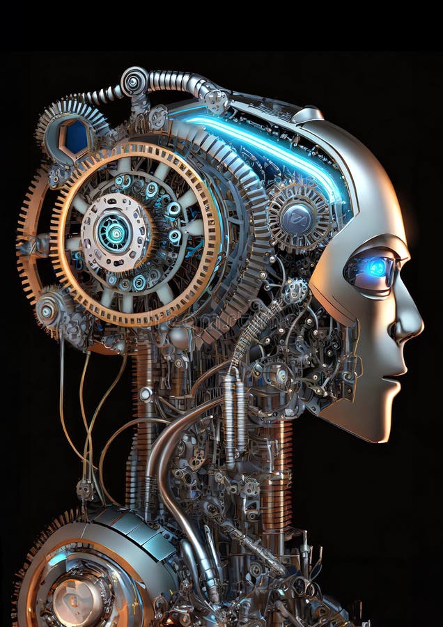 An Illustration of a Futuristic Robotic Android with AI Capability ...