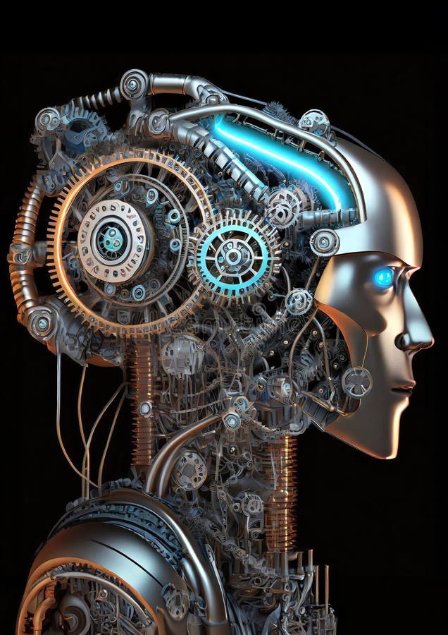 An Illustration of a Futuristic Robotic Android with AI Capability ...