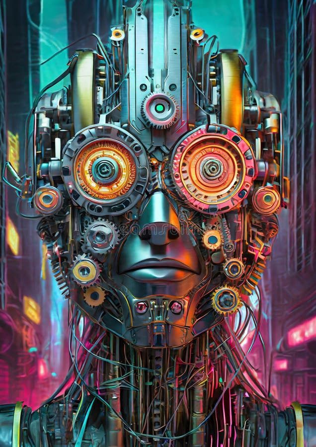 An Illustration of a Futuristic Robotic Android with AI Capability ...