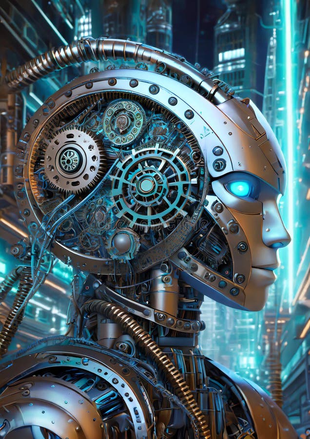 An Illustration of a Futuristic Robotic Android with AI Capability ...