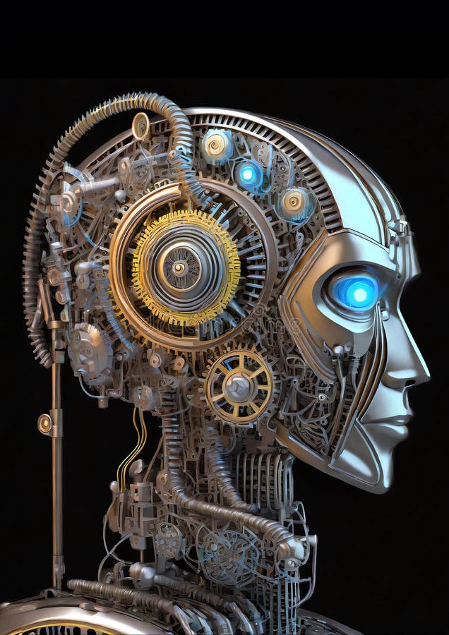 An Illustration of a Futuristic Robotic Android with AI Capability ...