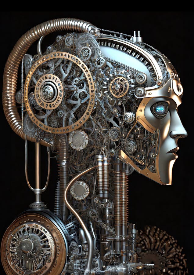 An Illustration of a Futuristic Robotic Android with AI Capability ...