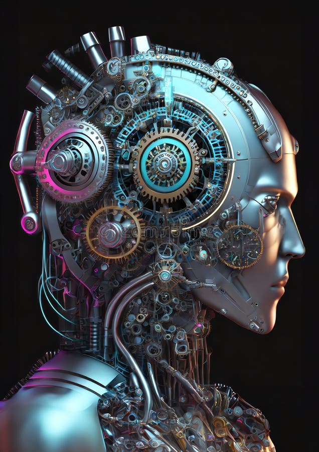 An Illustration of a Futuristic Robotic Android with AI Capability ...