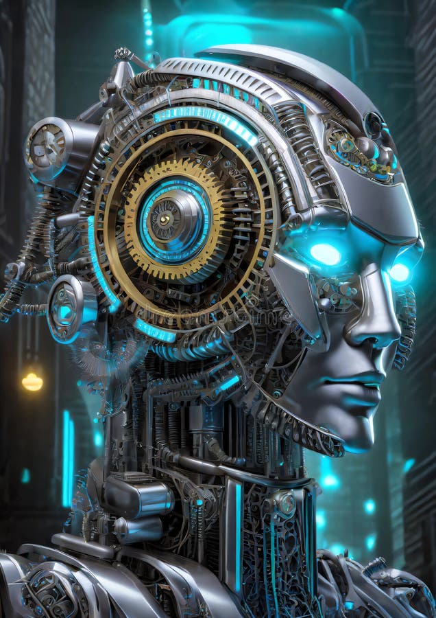 An Illustration of a Futuristic Robotic Android with AI Capability ...
