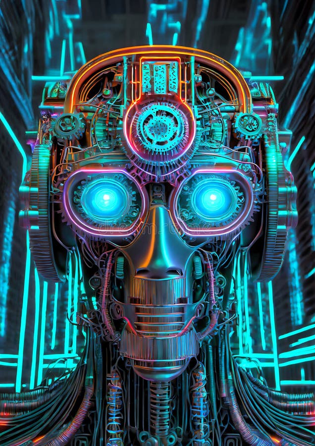 An Illustration of a Futuristic Robotic Android with AI Capability ...