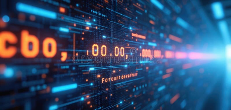 Illustration of Futuristic Tech Electronic Market Data Background. Big ...