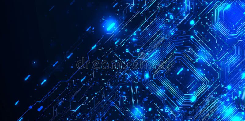 Illustration of Futuristic Tech Horizontal Space with High-tech Digital ...