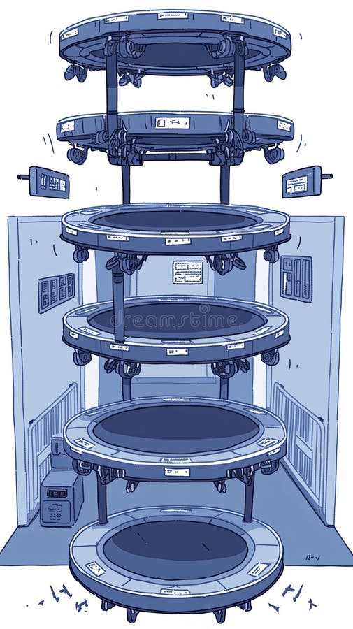 Interconnected Circular Platforms Stock Illustrations – 100 ...