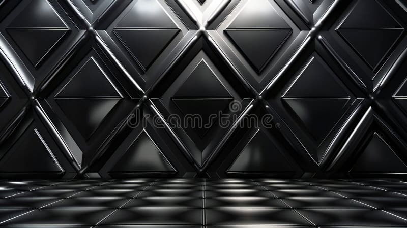 Futuristic Wall with Black Tile, Abstract, Textures Stock Illustration ...