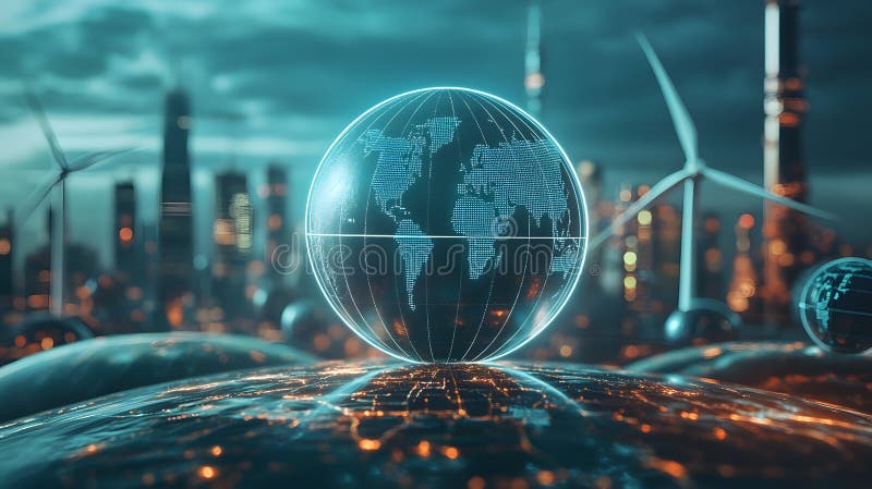 Illustration of a Futuristic World Where Technology is the Key Driver ...