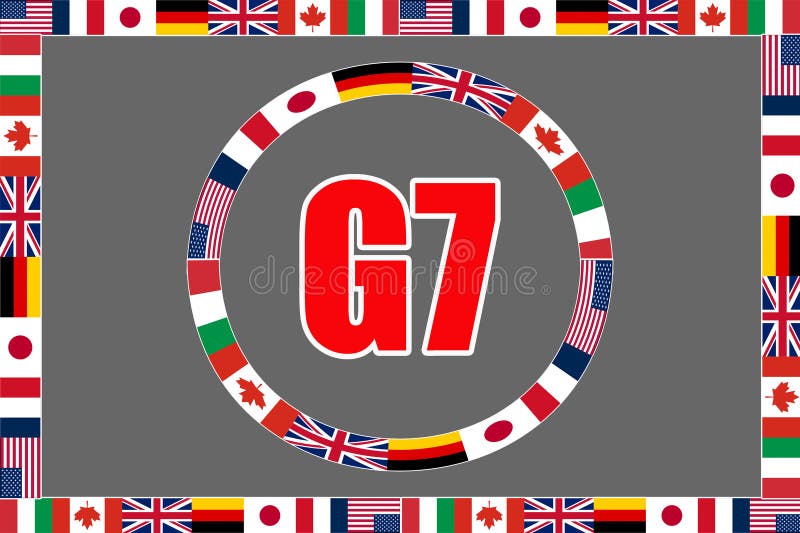 Illustration of G7 Countries Flags Design. Stock Illustration ...