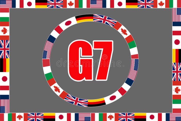 Illustration of G7 Countries Flags Design. Stock Illustration ...