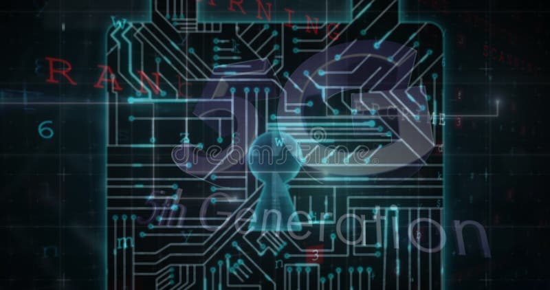 Illustration of 5g, 5th Generation Text, Circuit Board Patterned ...