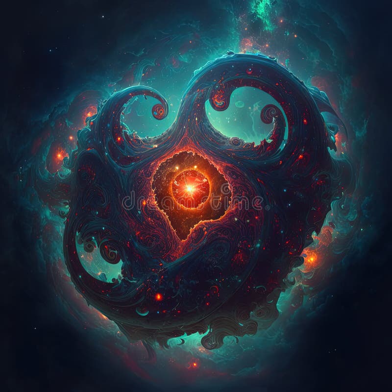 Illustration of Galaxy and Space with Monsters for HP Lovecraft ...