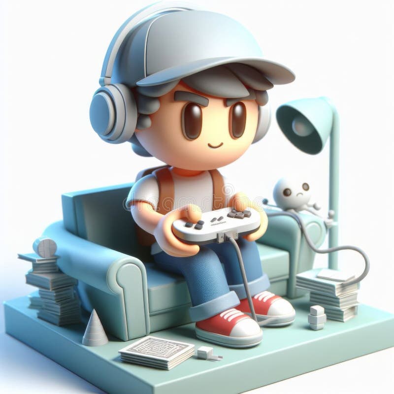 Illustration of a Game Character for Computer Games Stock Illustration ...