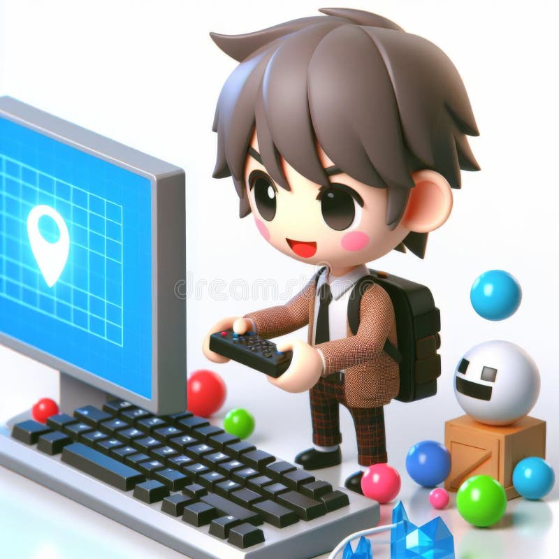 Illustration of a Game Character for Computer Games Stock Illustration ...