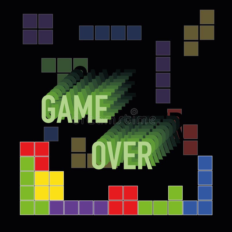 Illustration Game Over, Game Tetris Stock Illustration - Illustration ...