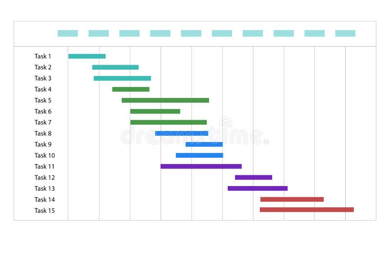 3d Illustration of Man with Gantt Chart Stock Illustration ...