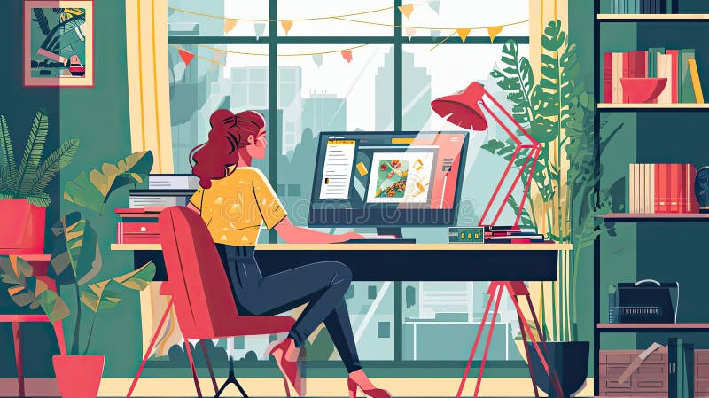 Illustration of a Geek at Work Stock Photo - Image of business, geek ...