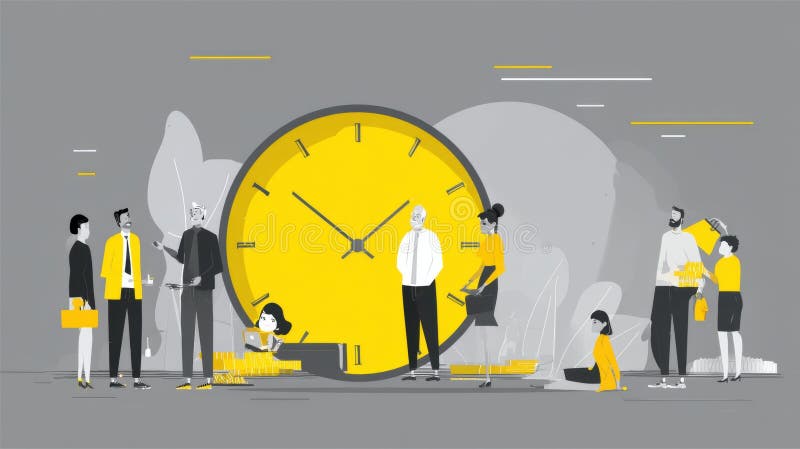 Time Management & Productivity Stock Illustration - Illustration of ...