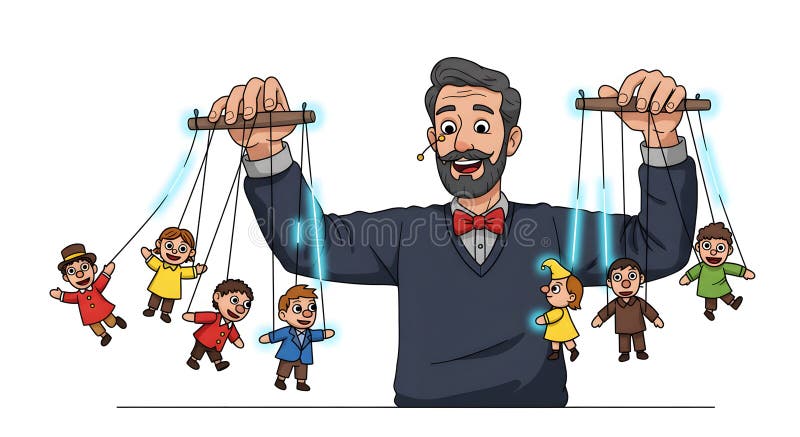 AI-Generated Puppet Master stock illustration. Illustration of lines ...