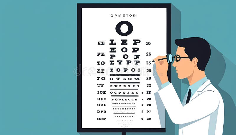 Eye Chart Examination stock illustration. Illustration of face - 377906046