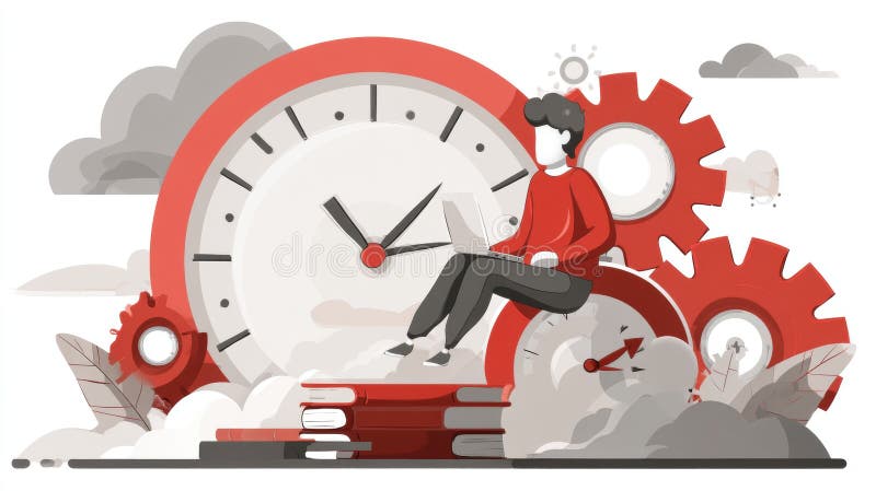 Time Management and Productivity Stock Illustration - Illustration of ...