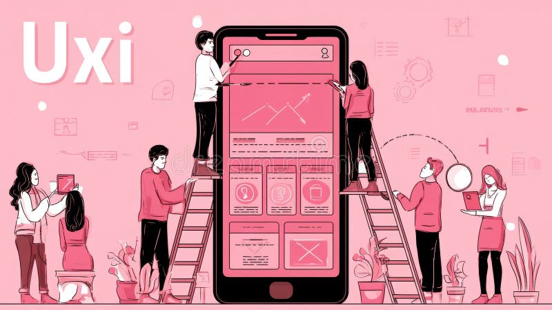 UXI Design Team Collaboration Stock Illustration - Illustration of ...