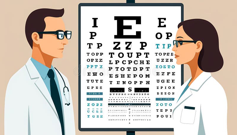 Eye Chart Examination stock illustration. Illustration of face - 377905898
