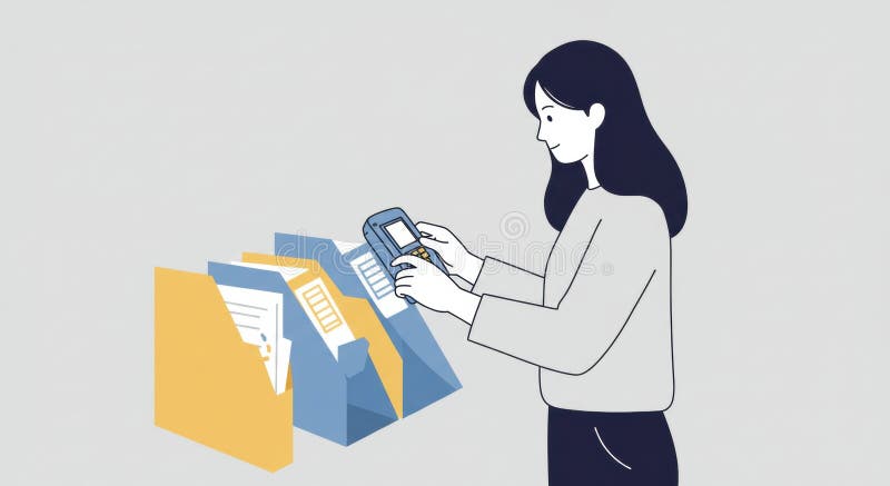 AI-Powered File Management stock illustration. Illustration of modern ...