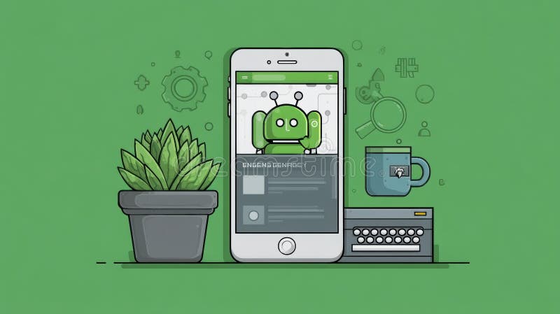 AI-Generated Android App Design Stock Illustration - Illustration of ...