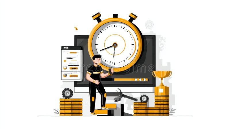 AI-Powered Speed & Efficiency Stock Illustration - Illustration of ...