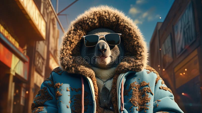 Koala Flow in Hip Hop stock illustration. Illustration of trendy ...