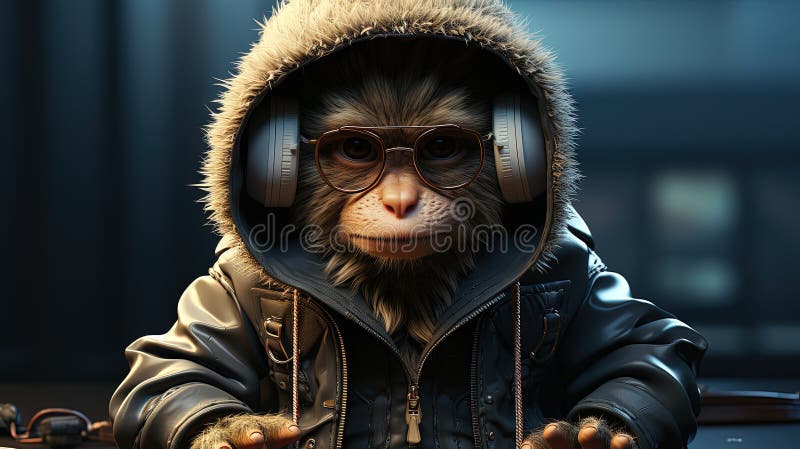 Funky Primate in 3D stock illustration. Illustration of animal - 289059434